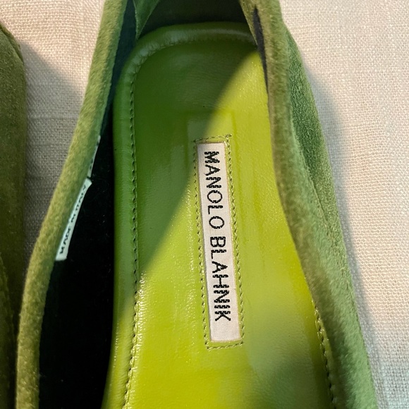 Manolo Blahnik | Shoes | Manolo Blahnik Emerald Green Suede Loafers 355 ...
